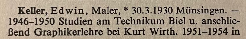 Keller-Venton Edwin (1930-1990) (Gebraucht) in Grosshöchstetten für CHF ...