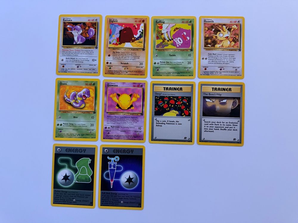 Team Rocket 10 Pokémon Karten Bundle WOTC 2000 Vintage (Gebraucht) in ...
