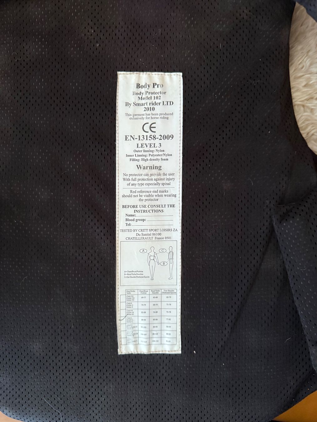 Gilet de protection équitation enfant BODY PRO, Taille M (D'occasion) à ...