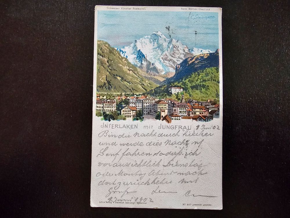 PK Postkarte Interlaken mit Jungfrau (Gebraucht) in Dallenwil für CHF 5 – mit Lieferung auf ...