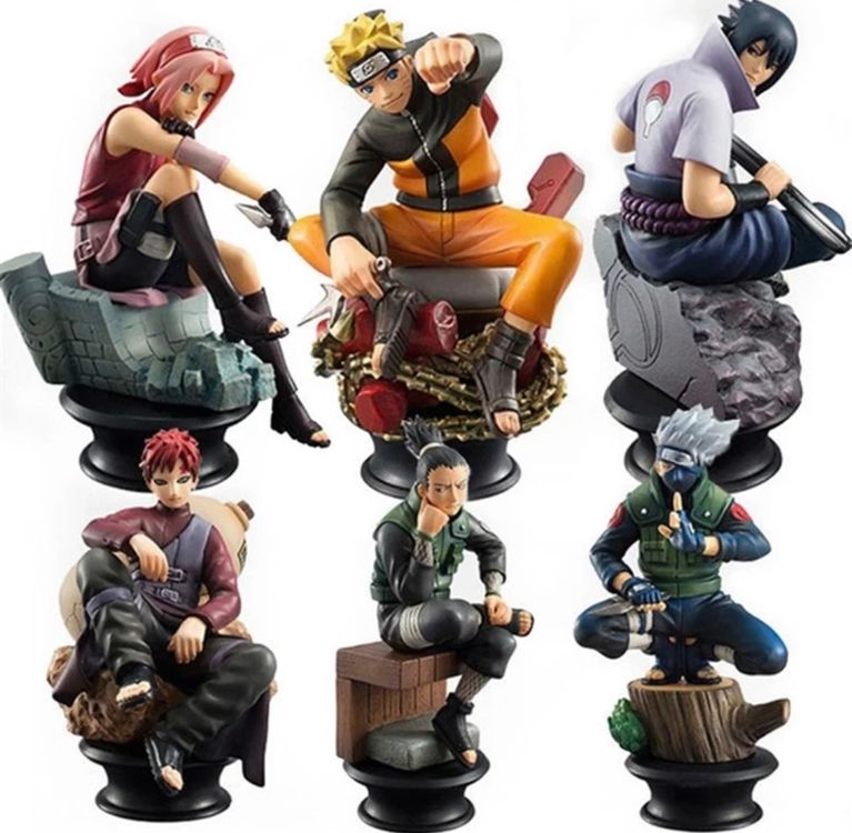 6pcs/set Chess Naruto Sakura Action Figures Uchiha Gaara (Neu und ...