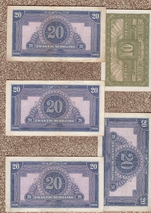 Austria noten 5 stück (Gebraucht) in Leibstadt für CHF 20 – mit ...