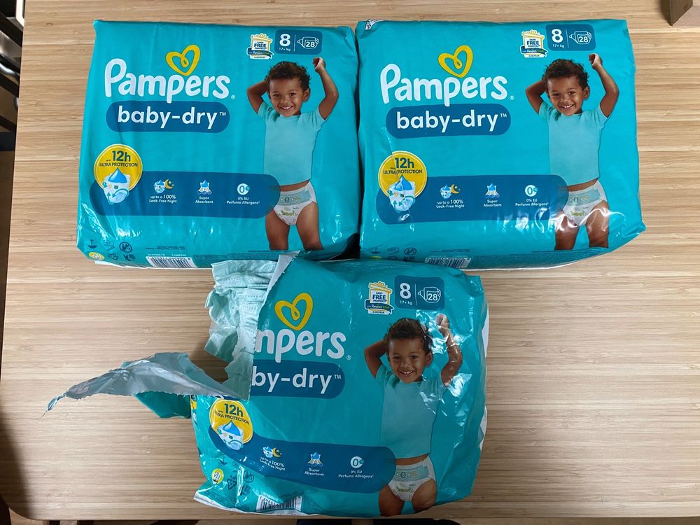 Pampers baby-dry Windeln 2 Packungen neu, Grösse 8 | Kaufen auf Ricardo