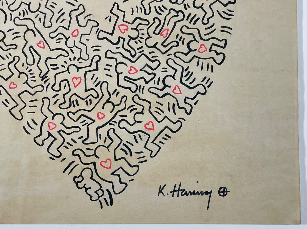 Keith Haring (1958-1990) Filzstift Zeichnung mit Zertifikat (Gebraucht ...