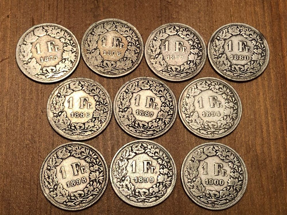 Schweiz - Lot 1 Franken 1875 bis 1900 (Gebraucht) in Zürich für CHF 36 – mit Lieferung auf ...