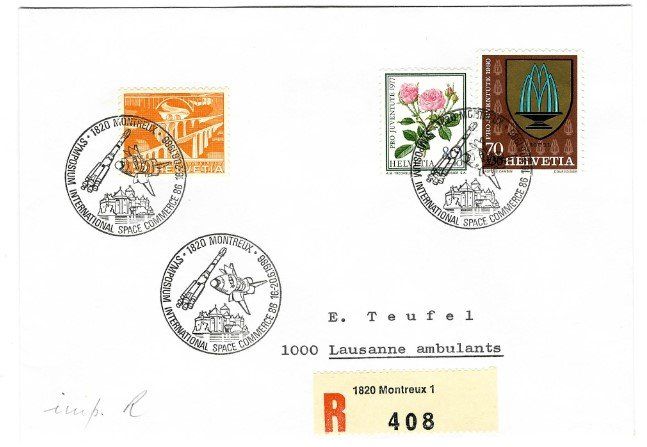 Montreux Space 88 Sonderstempel R-Brief mit super Frankatur (Gebraucht) in Buttikon SZ für CHF 1 ...