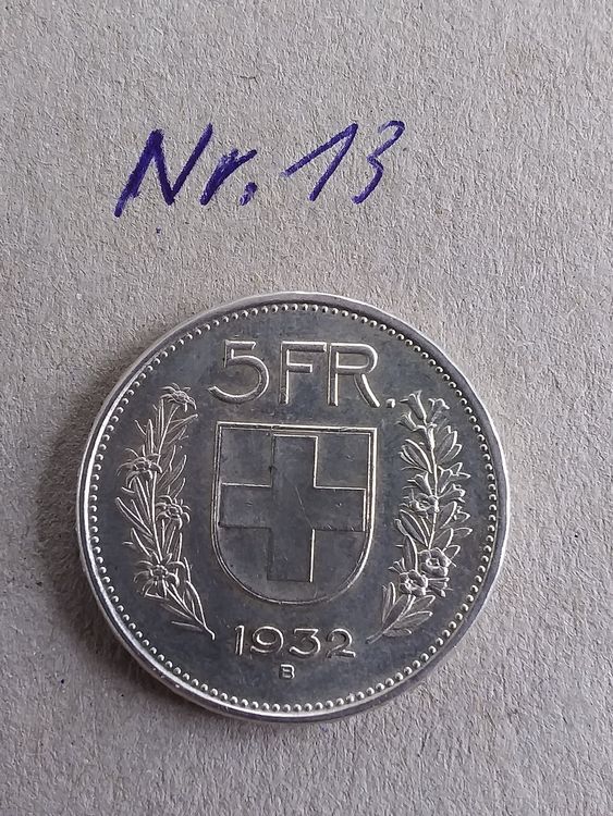 5 Franken Silbermünze Jg.1932 (Gebraucht) in Schwyz für CHF 32 – mit Lieferung auf Ricardo kaufen