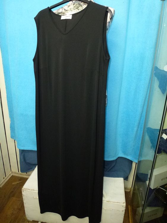 DORIS STREICH SOMMERKLEID OHNE ARM SCHWARZ GR XL FLIESENDE F (Neu ...