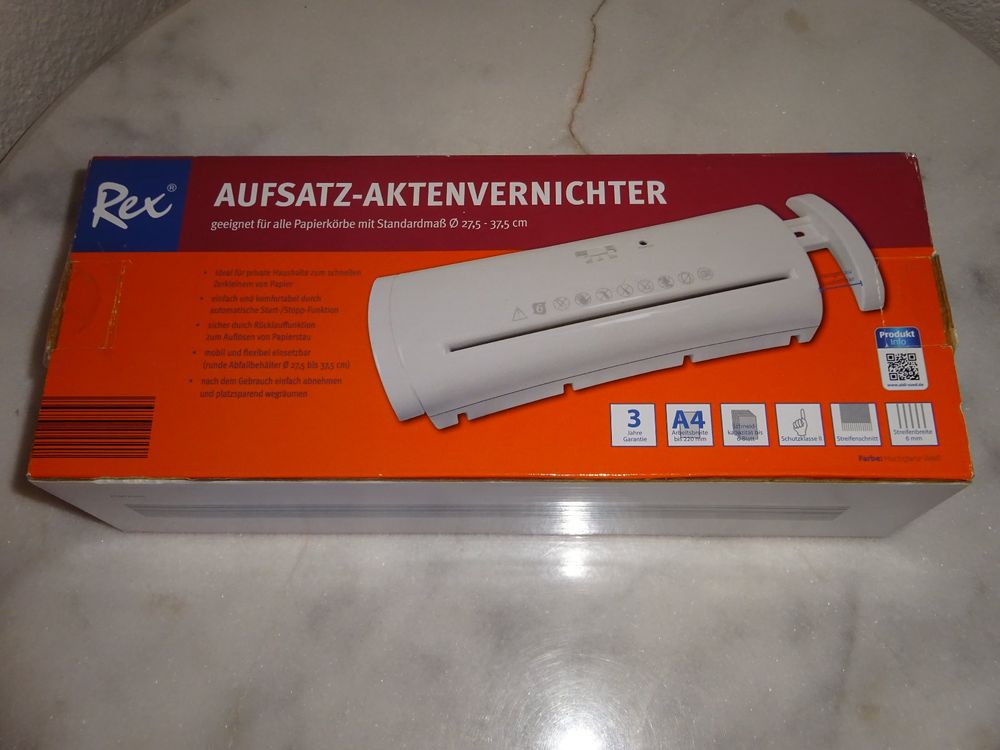 PLATZSPARENDER "REX" AUFSATZ-AKTEN-VERNICHTER VERPACKT | Kaufen auf Ricardo