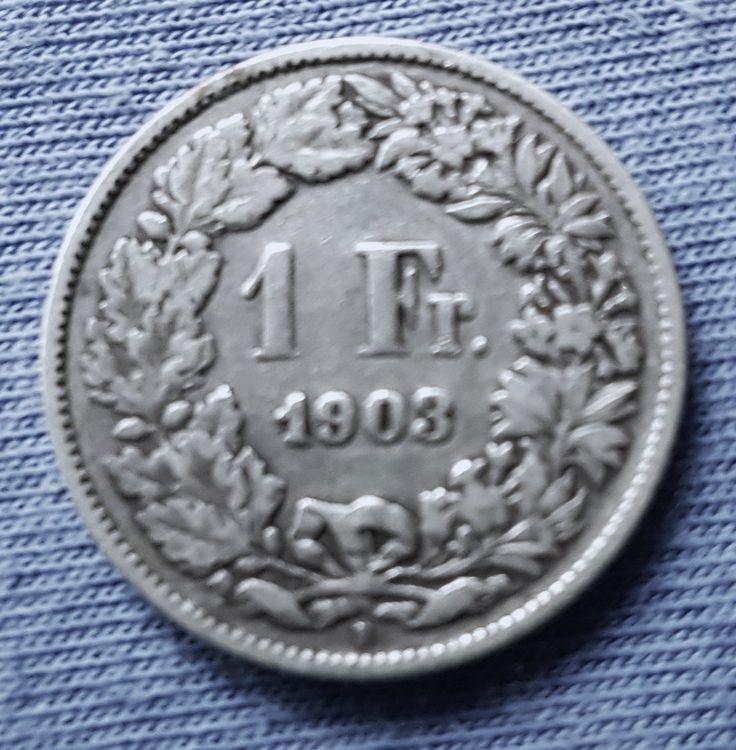 1 Franken 1903 uralte sehr rare Silbermünze ab nur 1 Fr !!! | Kaufen auf Ricardo