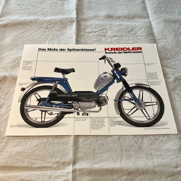 Kreidler Mofa Prospekt (Neu (gemäss Beschreibung)) in Moosseedorf für CHF 25 – mit Lieferung auf ...