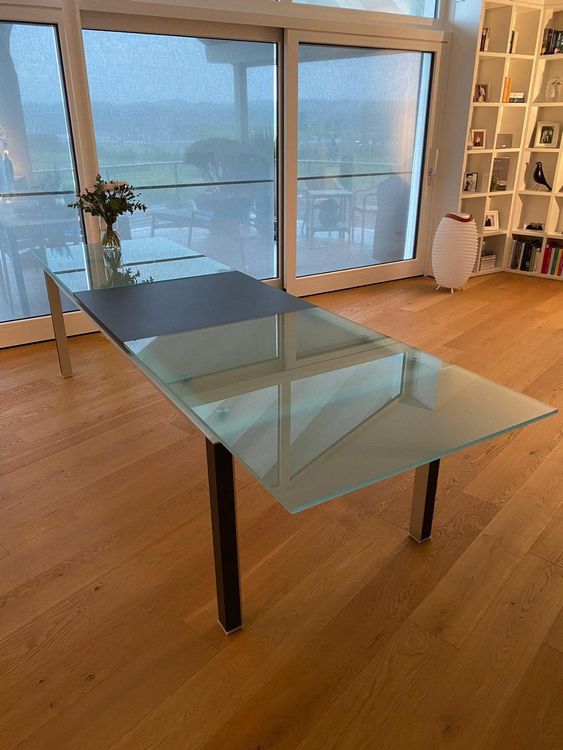 Designer Glastisch Esstisch Ausziehbar