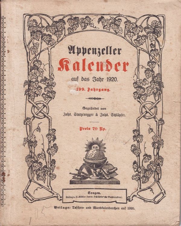 Appenzeller Kalender ..... 1920 (Gebraucht) in Bazenheid für CHF 2.5 ...