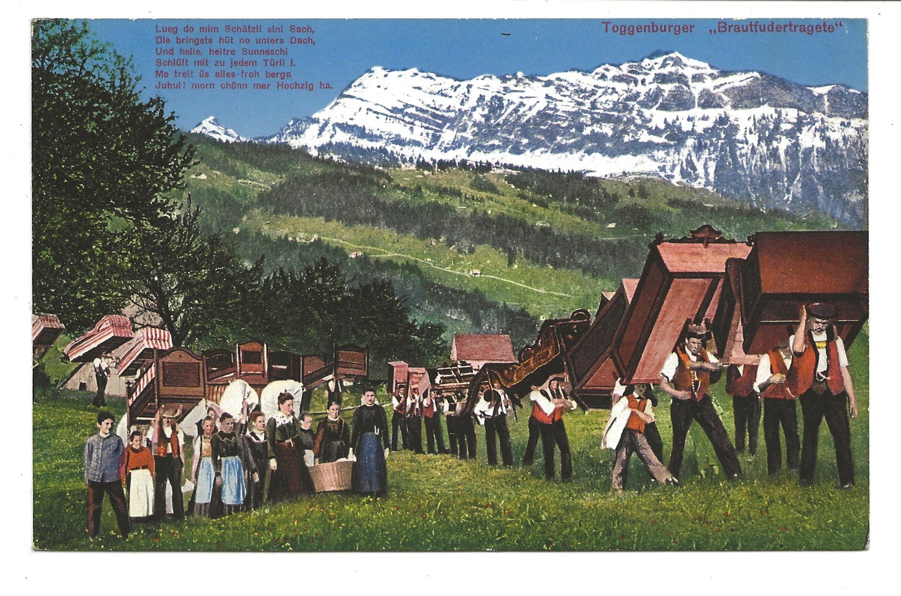 Toggenburg - Brautfuder tragete Helfer tragen Möbel um 1910 (Gebraucht ...