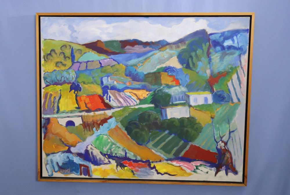 Gemälde, Hügellandschaft, Acryl auf Leinwand, signiert | Kaufen auf Ricardo