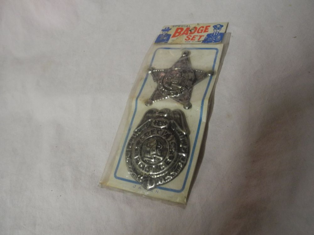 POLICE BADGE SET MADE IN JAPAN SHERIFF + SPECIAL POLICE MIB (Neu und ...