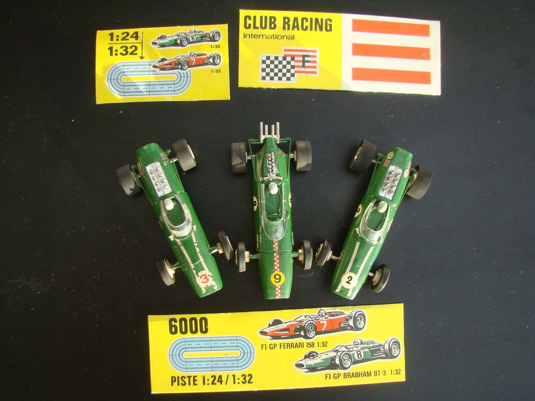 3 x Faller Club Racing Brabham grün England 1:32 alt selten (Gebraucht ...