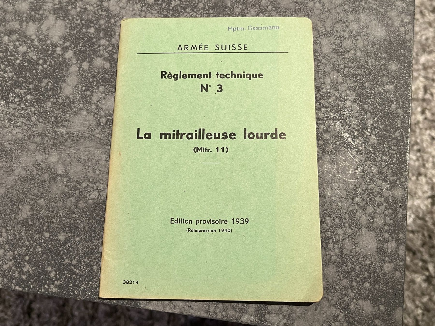 La mitrailleuse lourde, Mitr 11, Regl. tech. No. 3, 1939 (Gebraucht) in ...