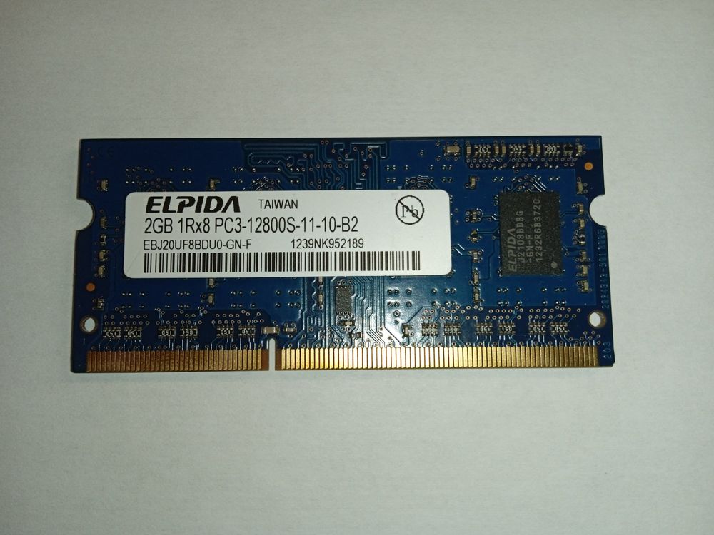 Barrette mémoire ELPIDA 2GB PC3-12800S, parfait état (D'occasion) à Le ...