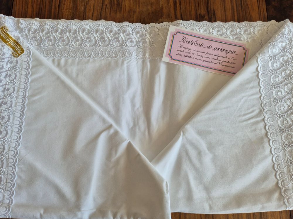 Weisse Baumwolle Leintuch mit Spitze, neu (Neu (gemäss Beschreibung)) in Bern für CHF 40 – mit ...