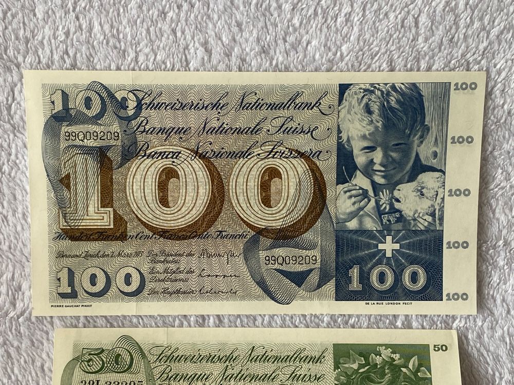 Alte Schweizer Banknoten ~ 100, 50, 20, 10, 5 | Kaufen auf Ricardo
