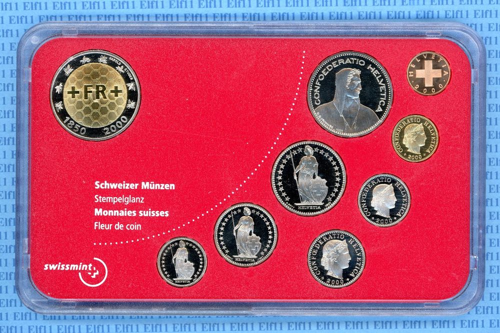 CHF-Münzsatz 2000 stgl 150 J.Schweizer Franken Jahrgangssatz | Kaufen auf Ricardo