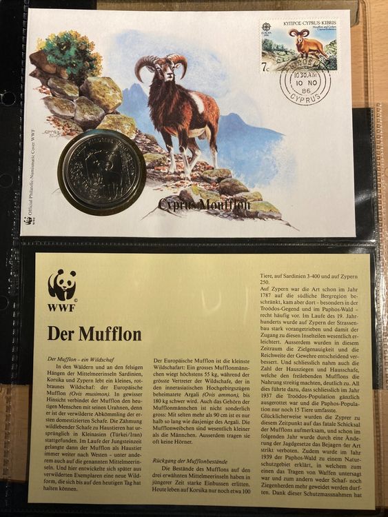Zypern 1986 WWF Mufflon Münzbrief WWF Medallie (Neu (gemäss Beschreibung)) in Liestal für CHF 6. ...