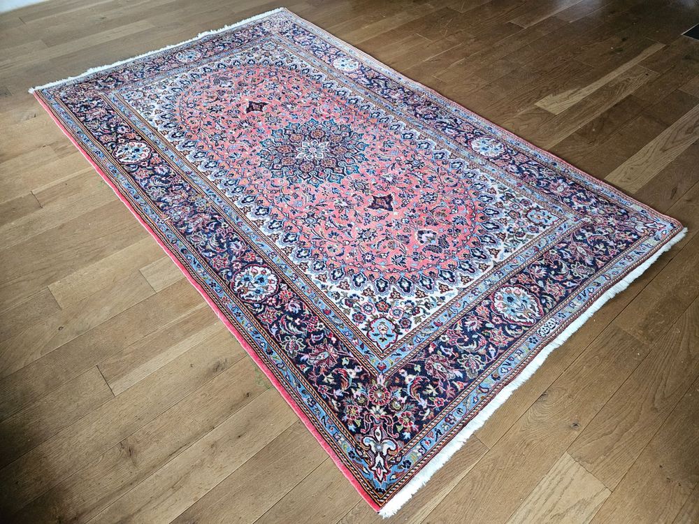 Iranischer Orientteppich Kascha Seide handgeknüpft Keshan (Gebraucht ...