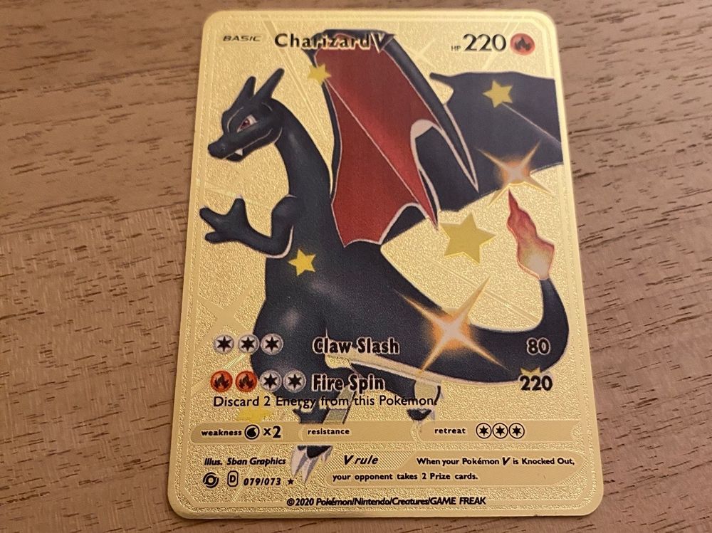 Pokemon Charizard V Gold Metal Card (Gebraucht) in Basel für CHF 10 ...