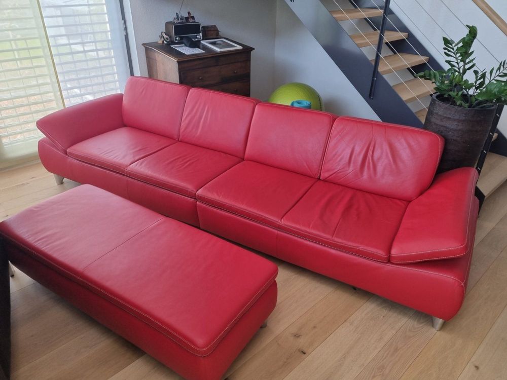 Leder Sofa mit Hocker (Gebraucht) in Würenlingen für CHF 60 – nur ...