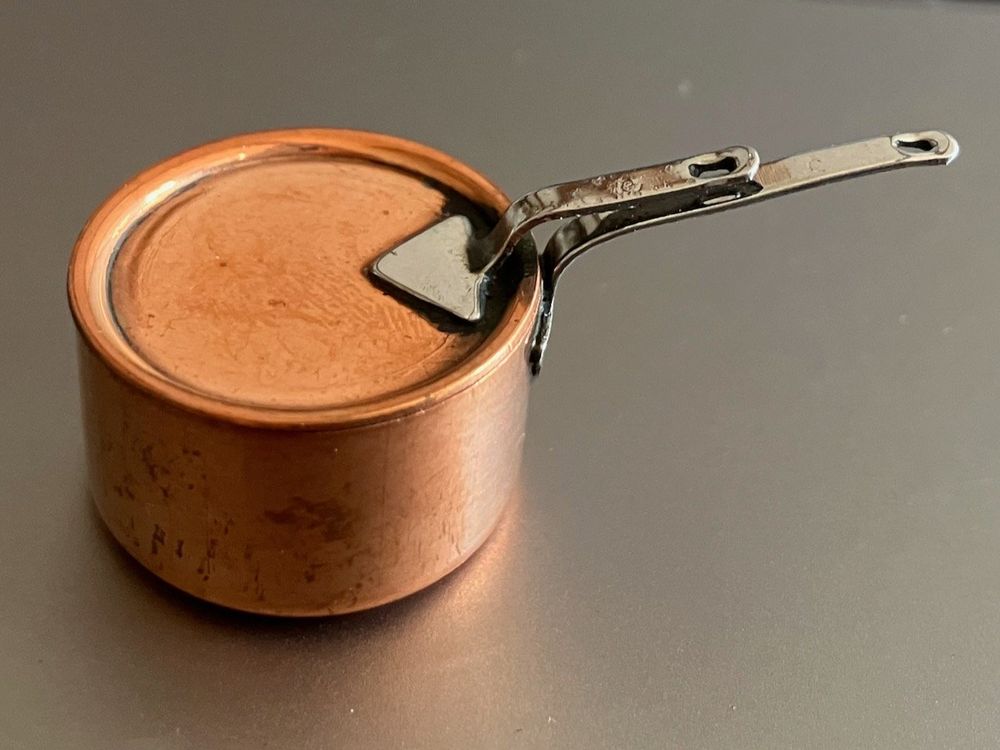 Stielpfanne für die Puppenstube. Kupfer. Handarb. NP 21.00. (Neu und ...