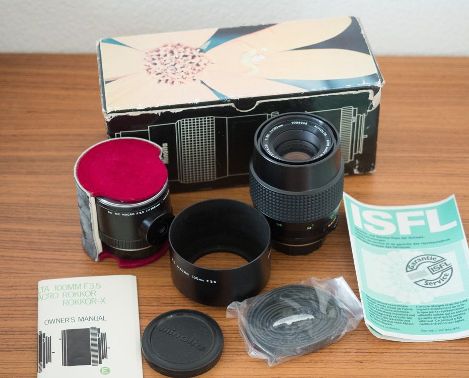 Minolta MC Macro Rokkor 100mm F3.5 in OVP, Geli, Extension r (Gebraucht ...