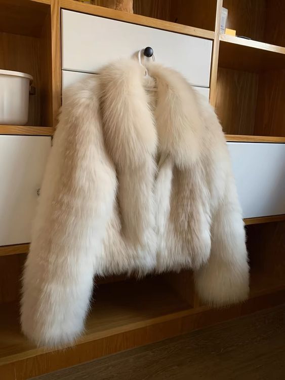 Cream fox fur coat | Kaufen auf Ricardo