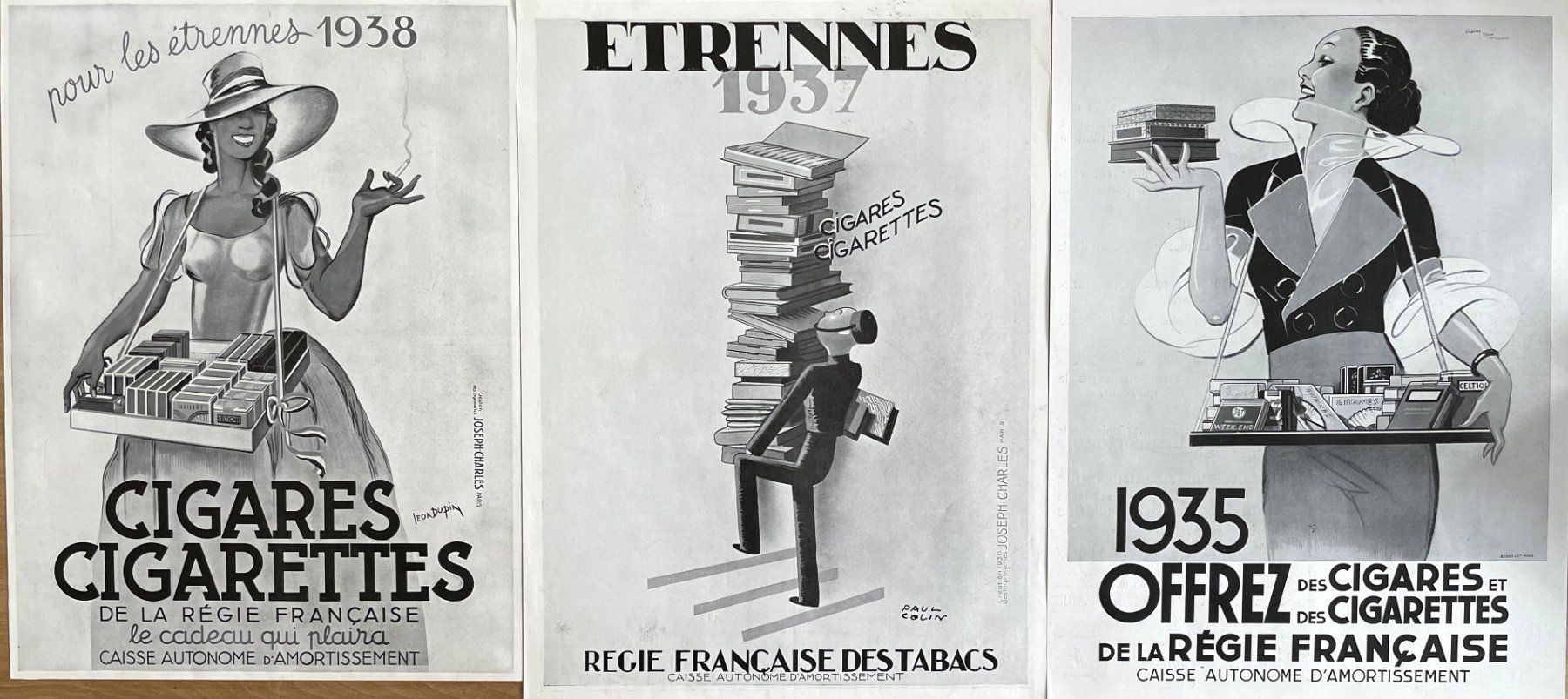 Régie FranCaises Cigarettes - 3 alte Werbungen 1934/38 (Gebraucht) in ...