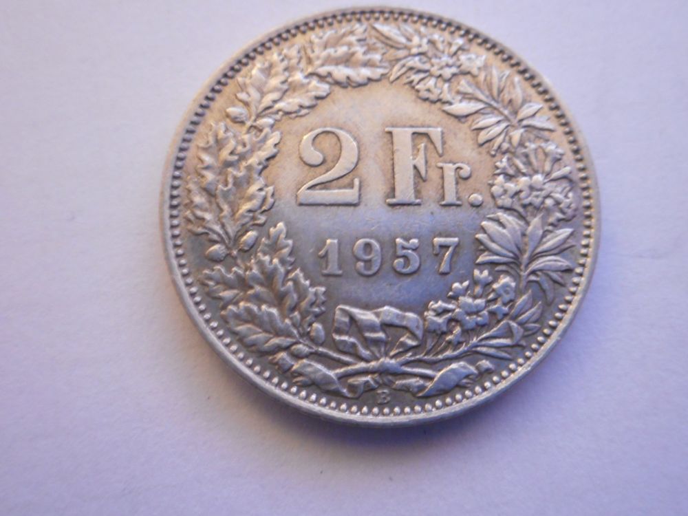 2 Fr. 1957 silber (Gebraucht) in Kriegstetten für CHF 6.3 – mit Lieferung auf Ricardo kaufen
