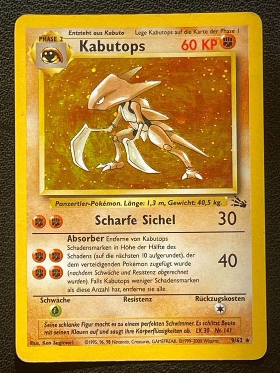 Kabutops 9/62 Holo Rare Pokémon Fossil | Kaufen auf Ricardo