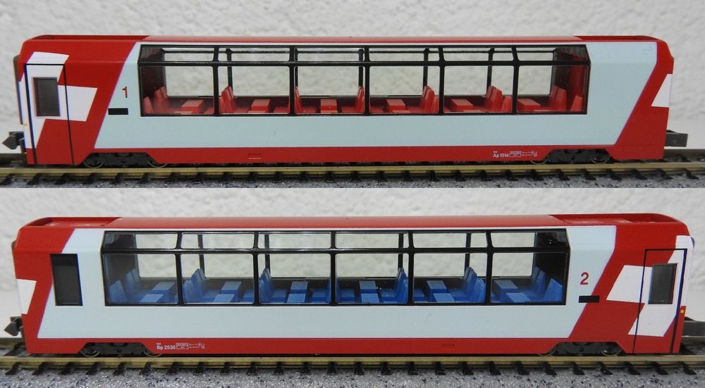 RhB Glacier Express Panoramawagen 2 x Spur N mit Box (Neu (gemäss Beschreibung)) in Salez für ...