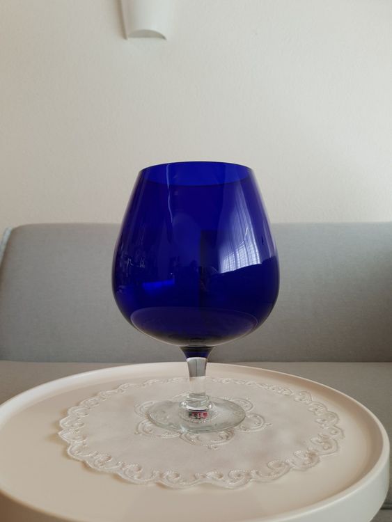 60er J. Italien " Empoli " große Vase kobaltblaues Glasform | Kaufen ...