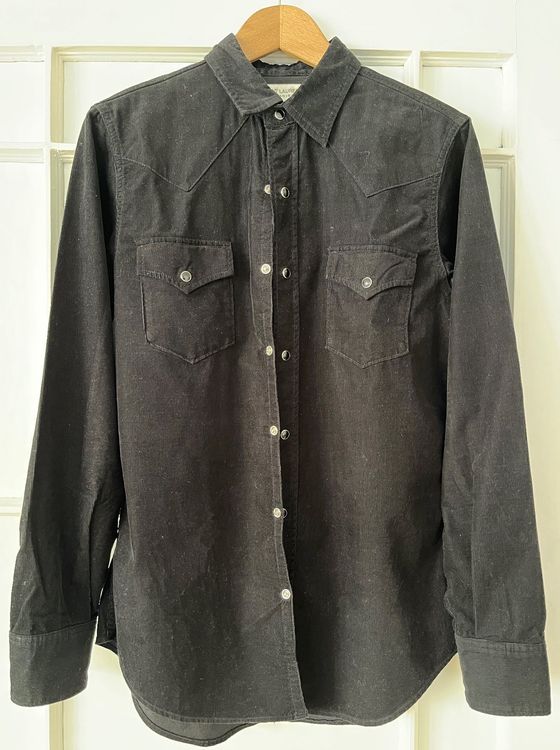 Saint Laurent Corduory Hemd in schwarz (Manchester Stoff) | Kaufen auf ...