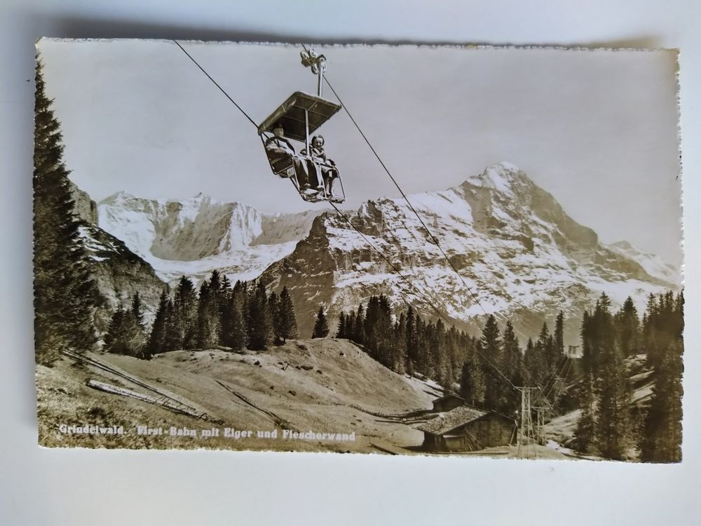 Grindelwald, First-Bahn mit Eiger, datiert 1955 | Kaufen auf Ricardo