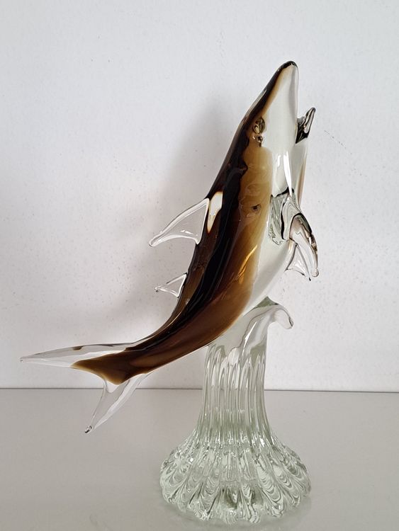 33cm Vintage Murano massives Glas HAI Figur Italien 60s (Gebraucht) in ...