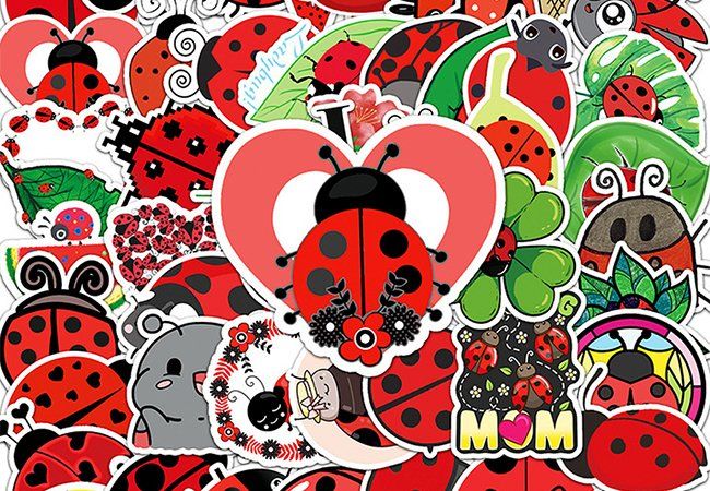 50 Stk. Sticker/Aufkleber - Marienkäfer (Neu und originalverpackt) in ...