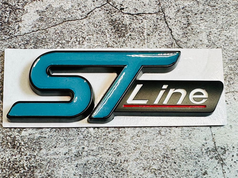 Ford ST Line Emblem Logo Schriftzug Blau/Schwarz aus Metall (Neu und ...
