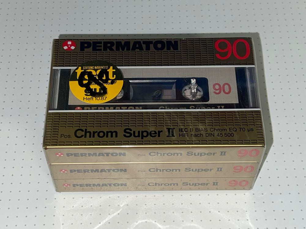 3 Permaton Chrom Super ii Leere Kassetten - noch Versiegelt (Neu ...