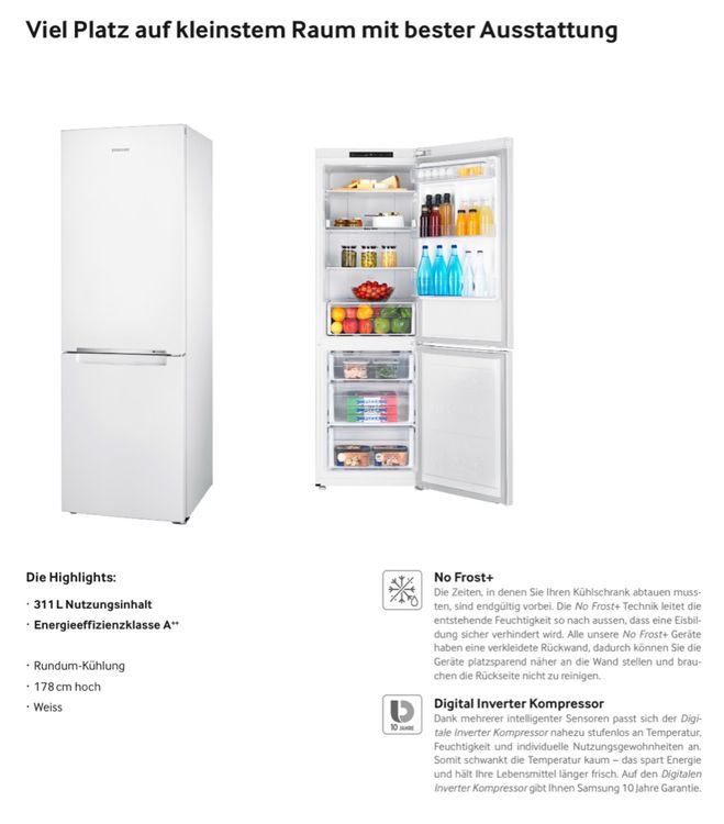 Kuhl Gefrierkombination Breite 90 Cm