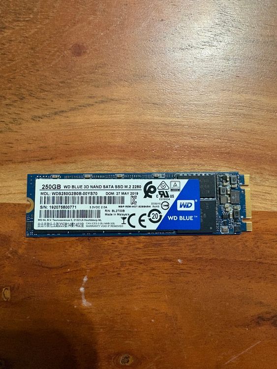 WD Blue 250GB M2 SATA-III SSD (Gebraucht) in Amriswil für CHF 20 – mit ...