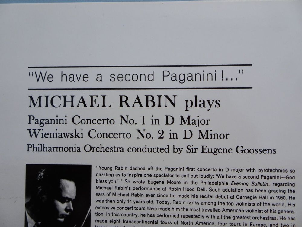 Michael RABIN -Paganini / Wieniawski | Kaufen auf Ricardo