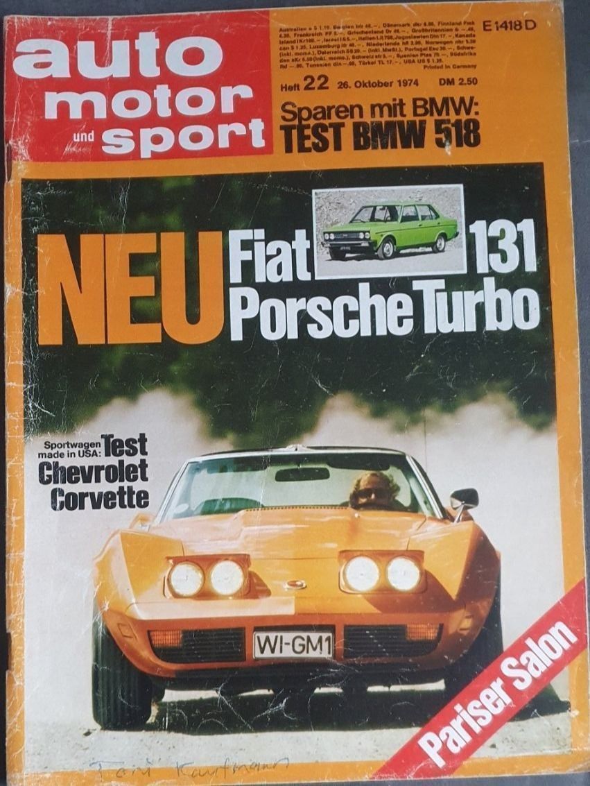 AMS 22/74 Chevrolet Corvette BMW 518 Porsche 911 Turbo xa (Gebraucht ...