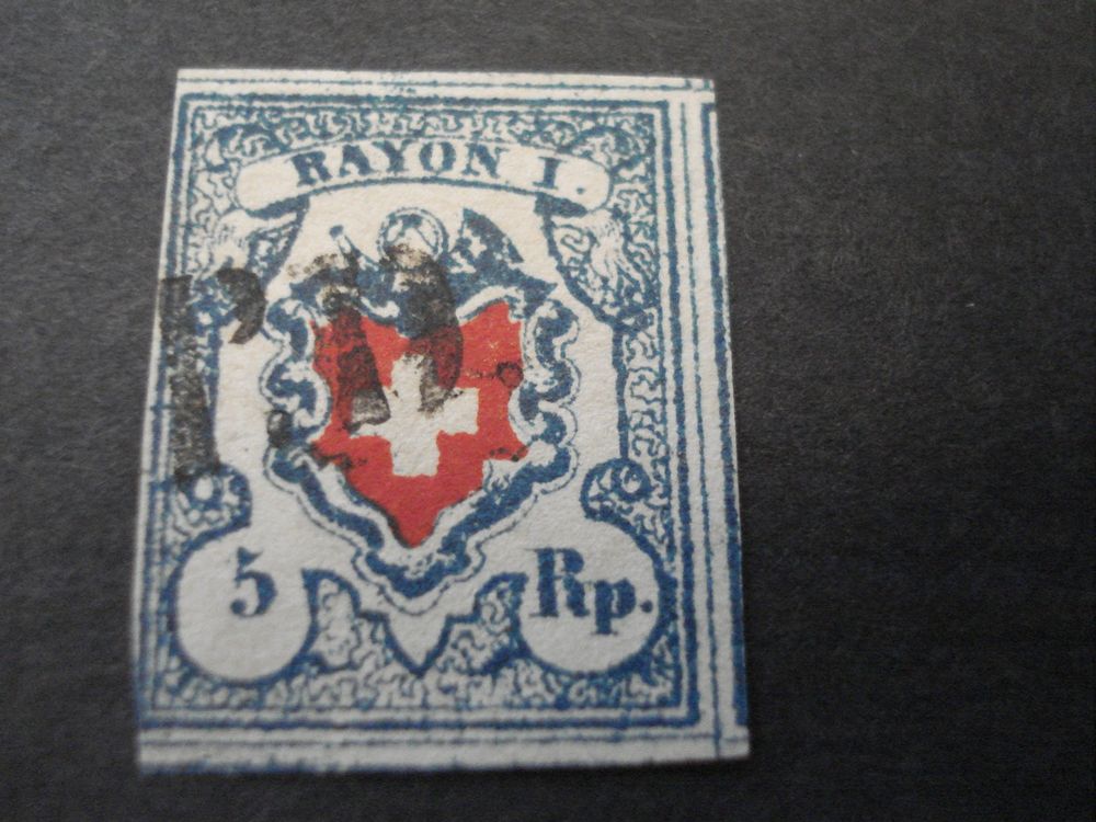 Rayon I, o, blau 5 Rp, Stempel PD. signiert (Gebraucht) in Niederwil AG ...