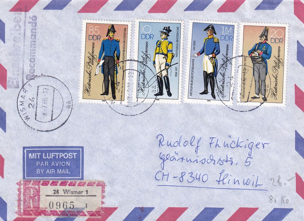 DDR Brief mit Hist.Soldaten Uniformen Serie. | Kaufen auf Ricardo